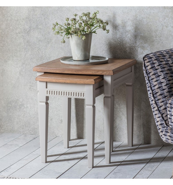 Bronte Tables Taupe (Nest of 2) – Jersey Oak Furniture