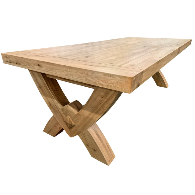 Grand French Rustic Oak Extending Dining Table – Jersey Oak Furniture