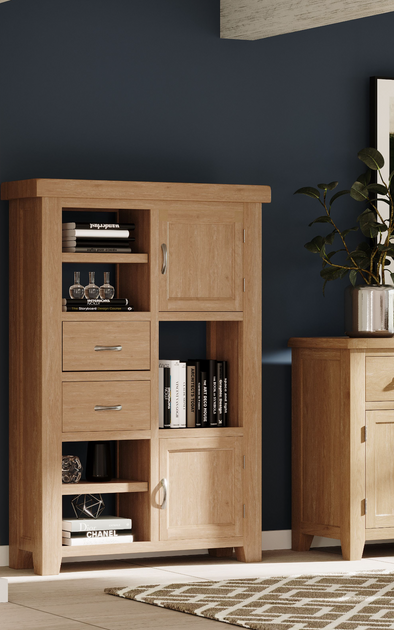 Winchester Oak Tall Display Unit – Jersey Oak Furniture