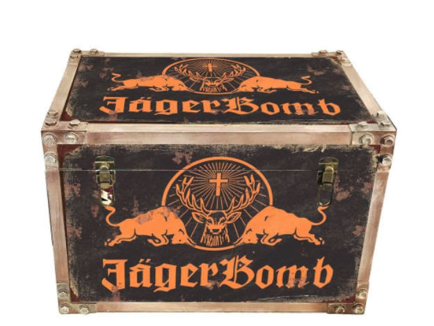 Jager Bomb Strapped Trunk – Jersey Oak Furniture