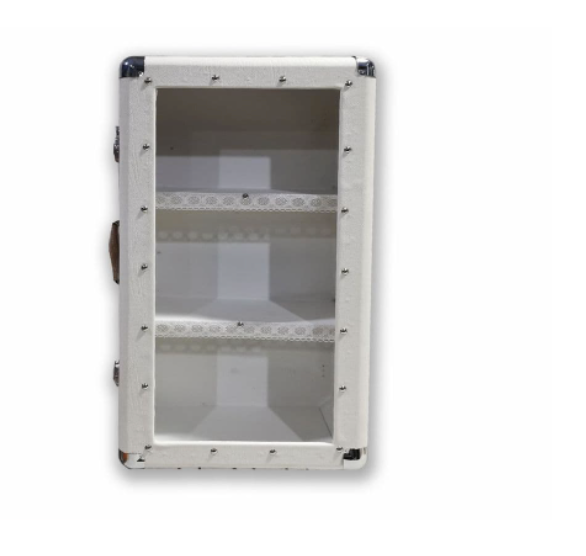 White Vintage Suit Case cupboard – Jersey Oak Furniture